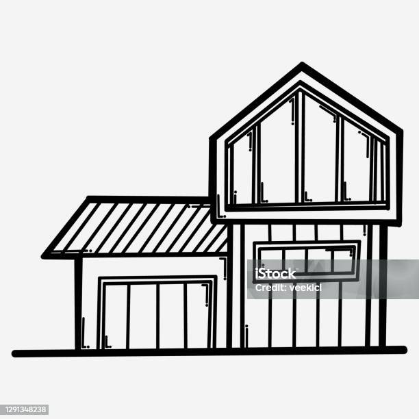Graphisme De Vecteur De Doodle De Construction De Maison Dessin