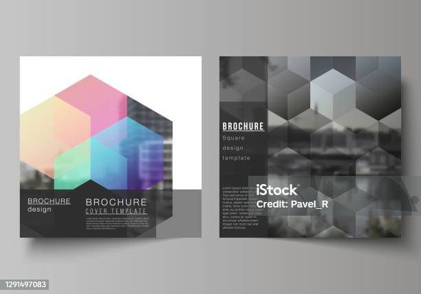 Tata Letak Vektor Dari Dua Format Persegi Mencakup Template Desain