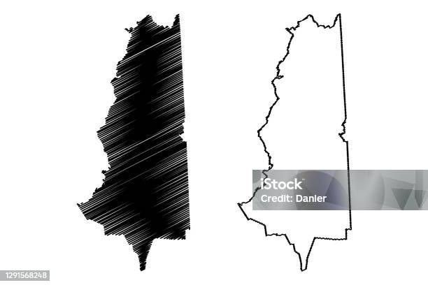 Coos County New Hampshire Map Vector Illustration Scribble Sketch Coos