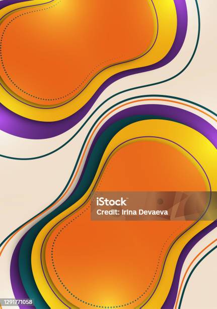 Desain Organik Cairan Berwarna Bentuk Geometris Abstrak Elemen Untuk