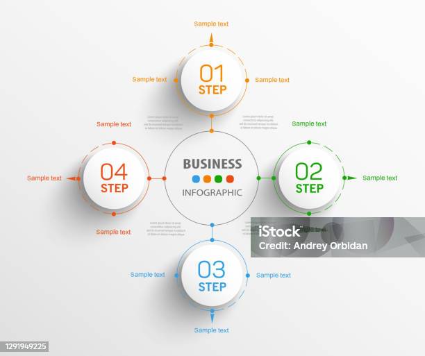 Modèle Dinfographie Vectorielle Avec 4 Étapes Pour Les Entreprises