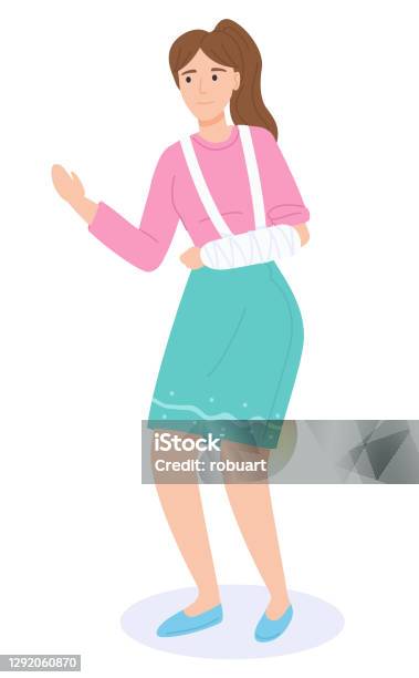 Wanita Dengan Tangan Terluka Di Plester Tangan Dengan Perban Cedera ... Wanita Dengan Tangan Terluka Di Plester Tangan Dengan Perban Cedera ...