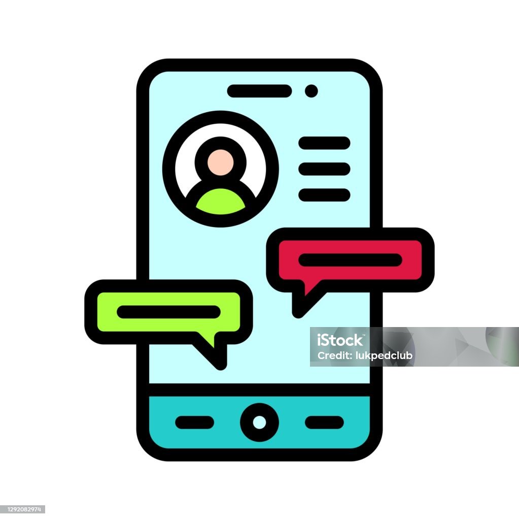 Icône Dapplication De Messagerie Illustration Mobile De Vecteur