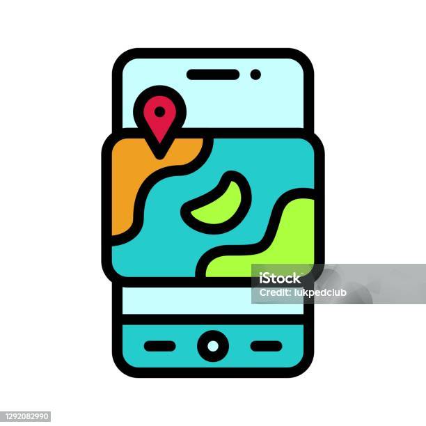 Carte Ou Icône Dapp Gps Illustration Mobile De Vecteur Dapplication