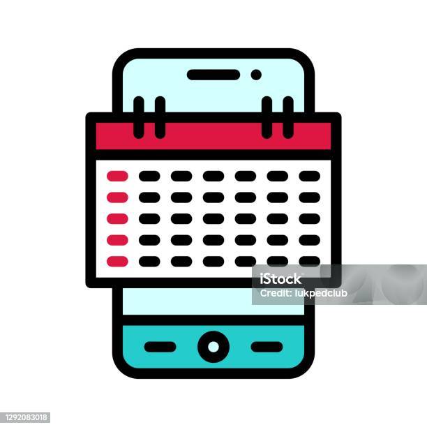Icône Dapplication De Calendrier Illustration Mobile De Vecteur
