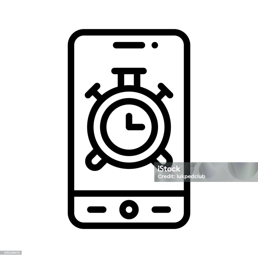 Icône Dapplication De Réveil Illustration Mobile De Vecteur