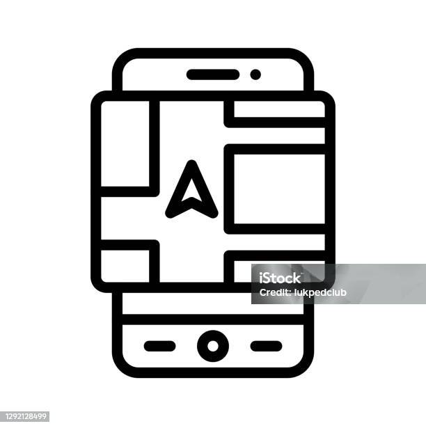 Carte Ou Icône Dapp Gps Illustration Mobile De Vecteur Dapplication
