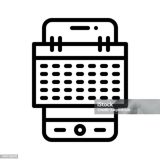 Icône Dapplication De Calendrier Illustration Mobile De Vecteur