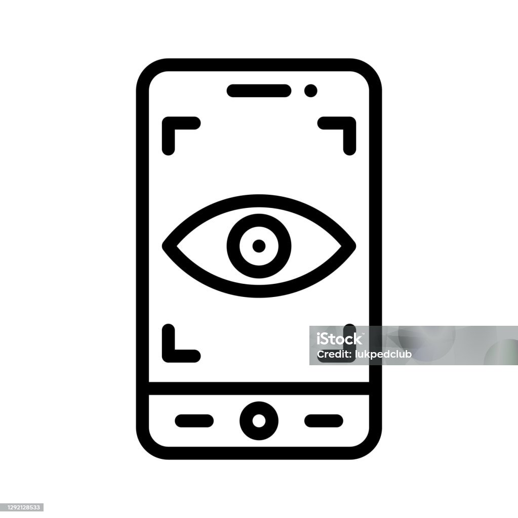 Icône Dapplication De Balayage De Rétine Illustration Mobile De Vecteur