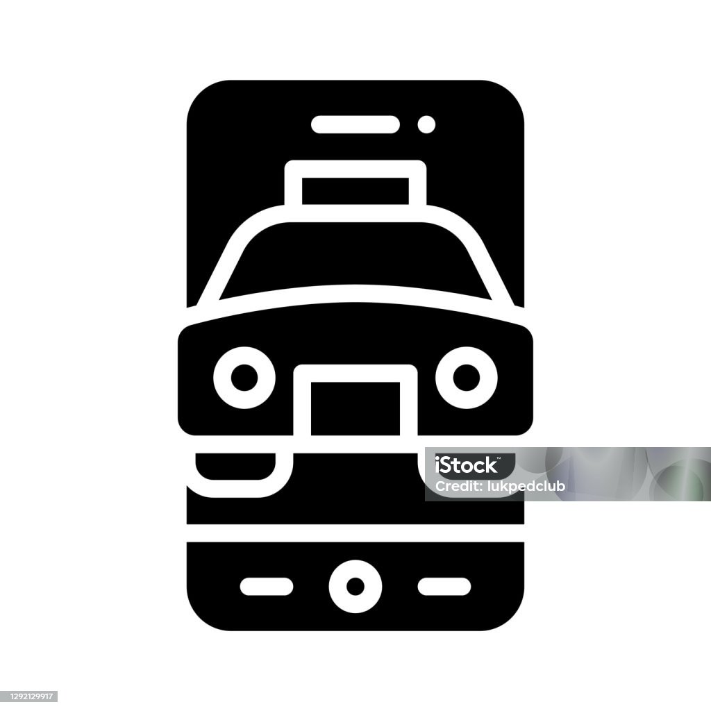 Icône Dapplication De Taxi Illustration Mobile De Vecteur Dapplication