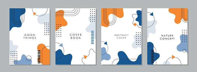 Vektor Desain Template Sampul Dengan Latar Belakang Bentuk Geometris