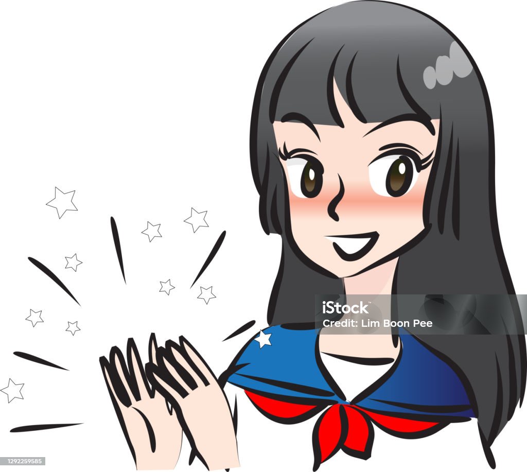 Vector Cartoon Girl Emoji Set Stock Illustration Download Image Now