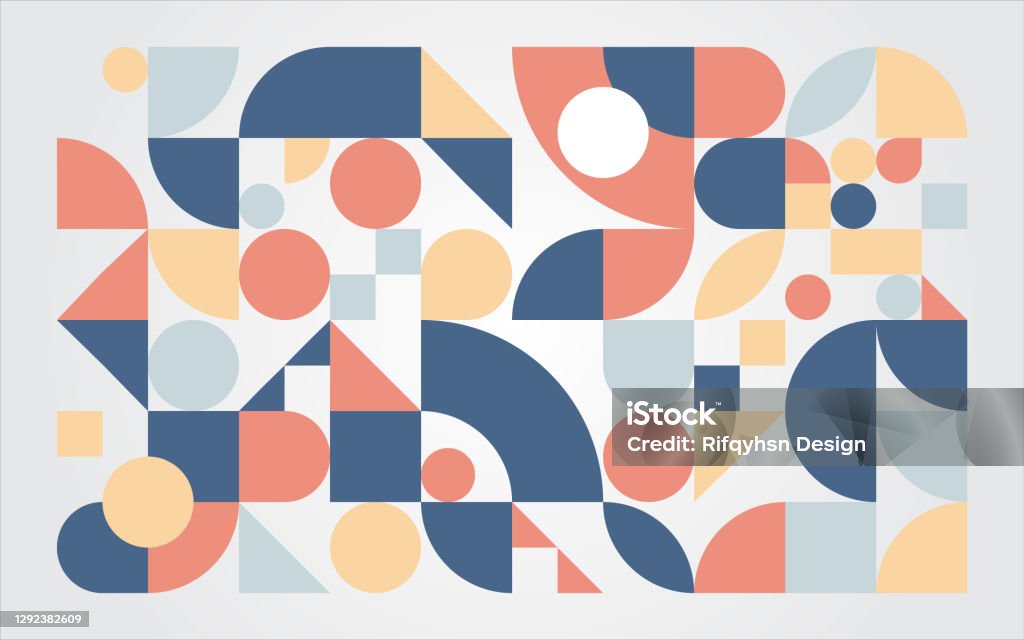 Poster Karya Seni Minimalis Geometri Dengan Bentuk Dan Sosok Sederhana