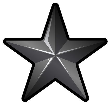 Black Star Logo Isolated On White Background Cartoon Illustration Of