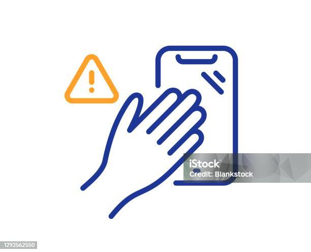Jangan Sentuh Ikon Saluran Telepon Tanda Peringatan Tangan Vektor