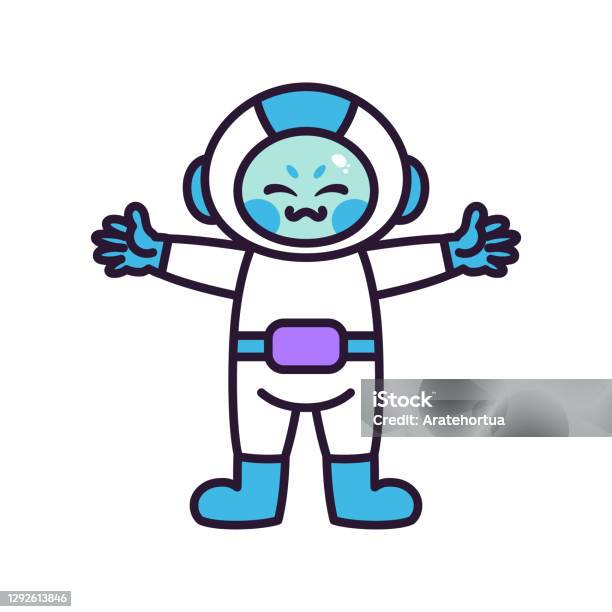 Dessin Animé Disolement Dun Astronaute Heureux Vecteurs Libres De