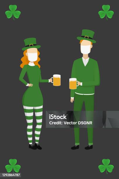 Poster Hari St Patrick Pria Dan Wanita Bertopeng Minum Ilustrasi Vektor ... Poster Hari St Patrick Pria Dan Wanita Bertopeng Minum Ilustrasi Vektor ...