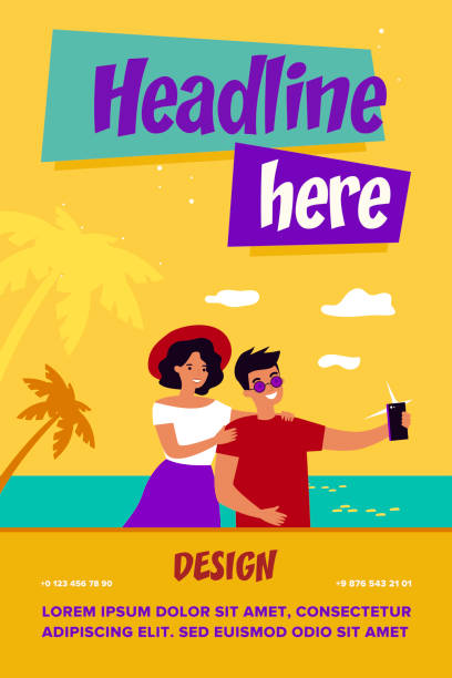 140 Couple On Beach Selfie Stock Illustrations Royalty Free Vector