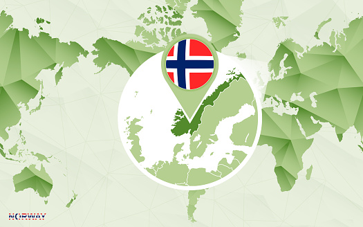Amerika Sentris Peta Dunia Dengan Peta Norwegia Diperbesar Ilustrasi ... Amerika Sentris Peta Dunia Dengan Peta Norwegia Diperbesar Ilustrasi ...