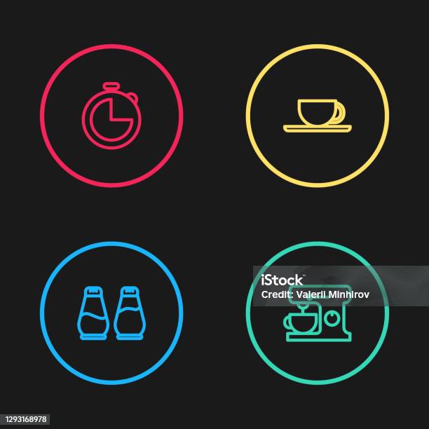 Atur Garis Garam Dan Merica Mixer Listrik Cangkir Kopi Dan Ikon Timer ... Atur Garis Garam Dan Merica Mixer Listrik Cangkir Kopi Dan Ikon Timer ...