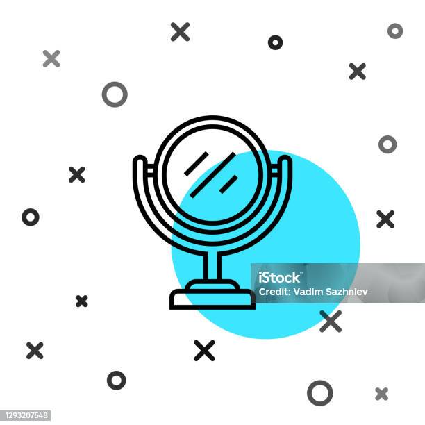 Graphisme Rond De Miroir Rond De Ligne Noire Disolement Sur Le Fond