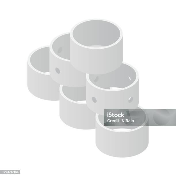 Stack Of Different Types Concrete Ring Isometric Icon Concrete Sewerage ... Stack Of Different Types Concrete Ring Isometric Icon Concrete Sewerage ...