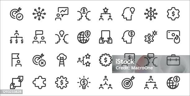 Ilustración de Conjunto De 32 Iconos De Esquema Delgado De Negocios ... Ilustración de Conjunto De 32 Iconos De Esquema Delgado De Negocios ...