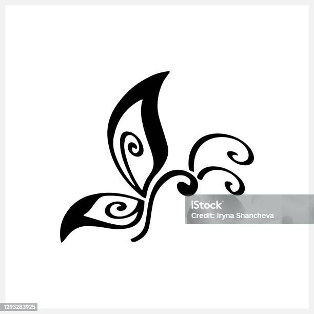 Graphisme De Papillon De Doodle Isolatednon Blanc Art De Ligne De