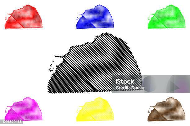 Huron County Michigan Illustration Vectorielle De Carte Croquis