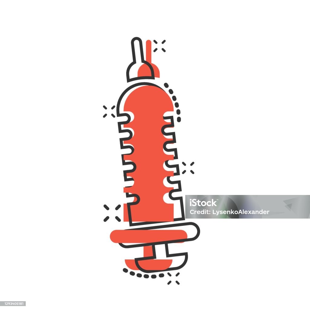 Icône De Seringue Dans Le Modèle Comique Injectez Lillustration De