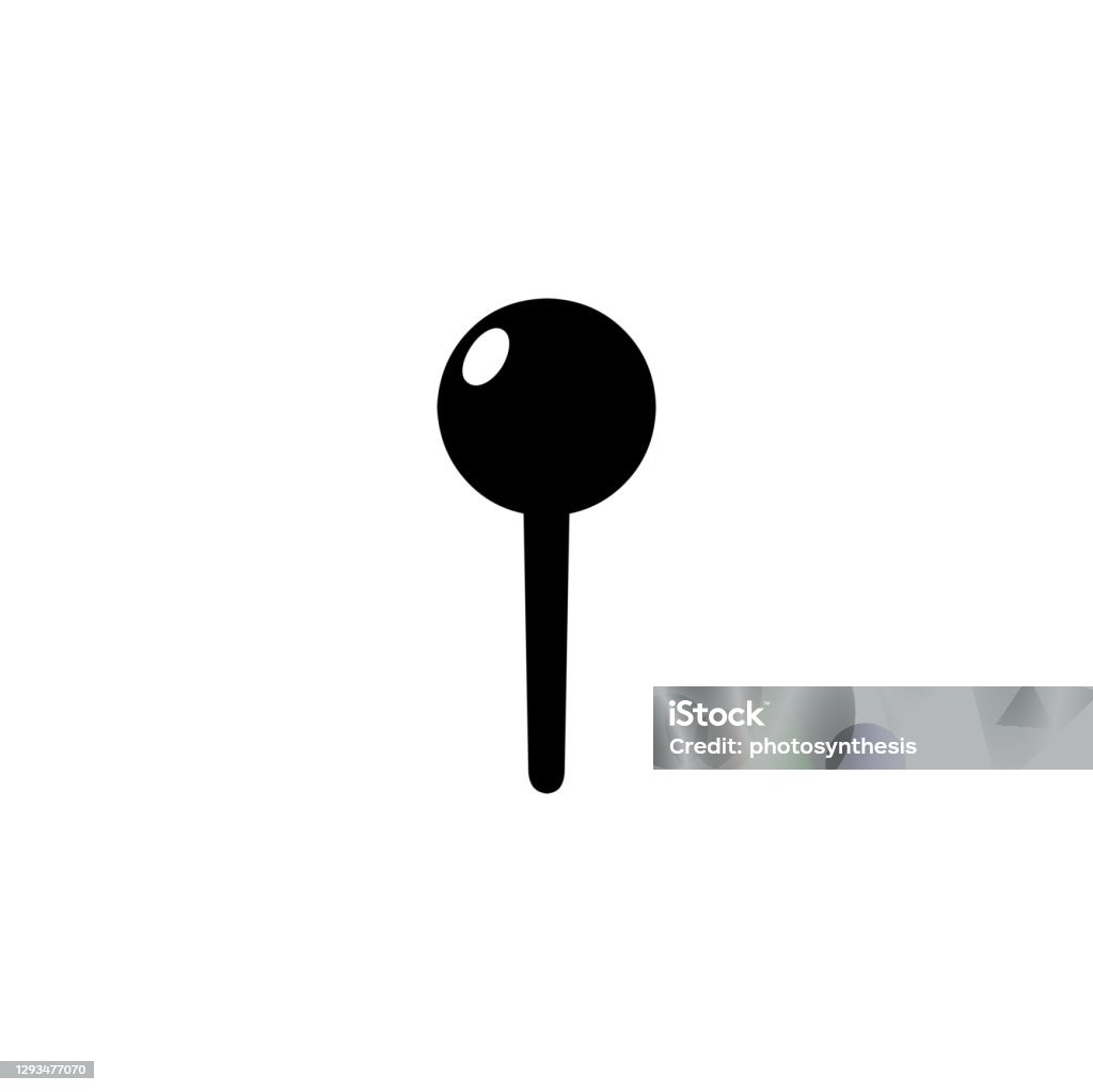 Ikon Vektor Pushpin Bulat Terisolasi Push Pin Emoji Datar Simbol