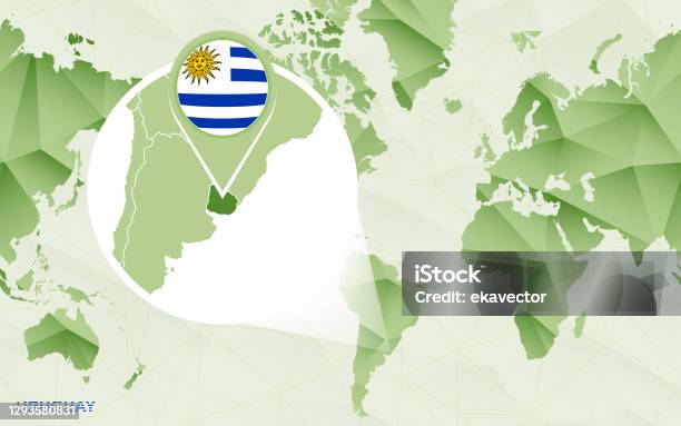 Amerika Sentris Peta Dunia Dengan Peta Uruguay Diperbesar Ilustrasi ... Amerika Sentris Peta Dunia Dengan Peta Uruguay Diperbesar Ilustrasi ...