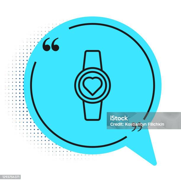 Graphisme De Smartwatch De Ligne Noire Disolement Sur Le Fond Blanc