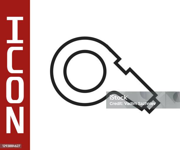 Graphisme Noir De Sifflet De Ligne Disolement Sur Le Fond Blanc Symbole
