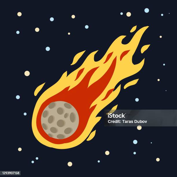 Ilustración de Meteoro Con Rastro De Fuego Objeto Espacial Peligroso ... Ilustración de Meteoro Con Rastro De Fuego Objeto Espacial Peligroso ...