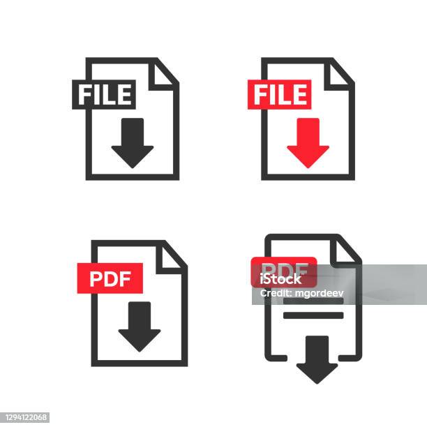 Icônes De Fichiers Pdf Ensemble Dicônes De Document Illustration De