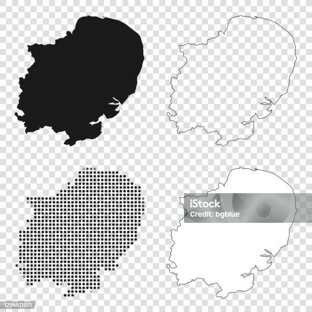 Cartes De Lest De Langleterre Pour La Conception Noir Contour Mosaïque