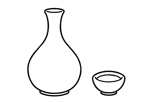 Une Bouteille Dalcool Traditionnelle Coréenne Et Une Tasse Bouteilles