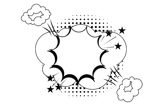 Graphisme Rétro De Dessin Animé Avec Lexplosion Blanche De Bulle Icône
