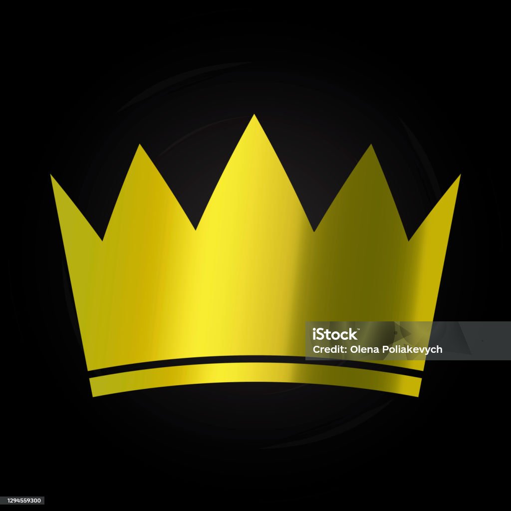 Royal Golden Crown Black Background For Banner Design Vector Background