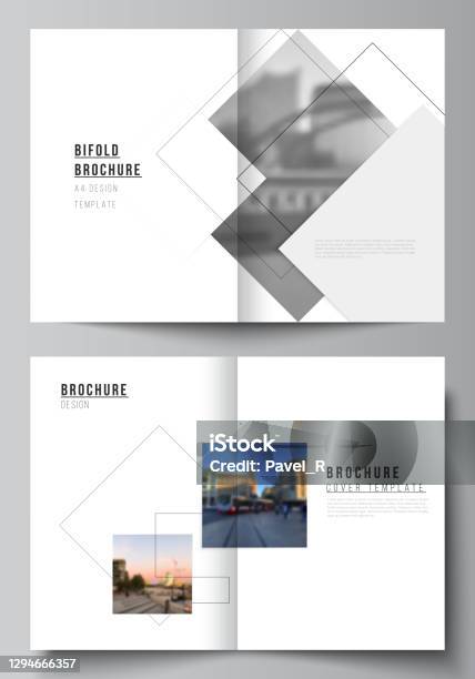 Tata Letak Vektor Dari Dua Templat Desain Mockup Sampul Format A4