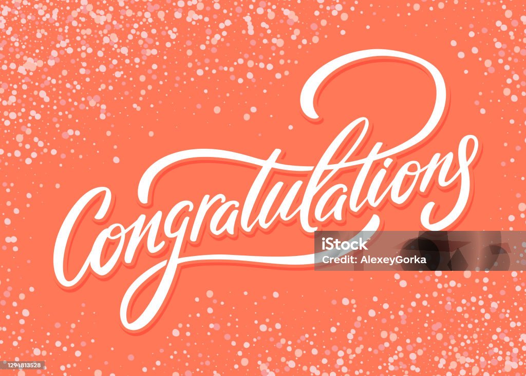 Congratulations Banner Vector Lettering Stock Illustration Download