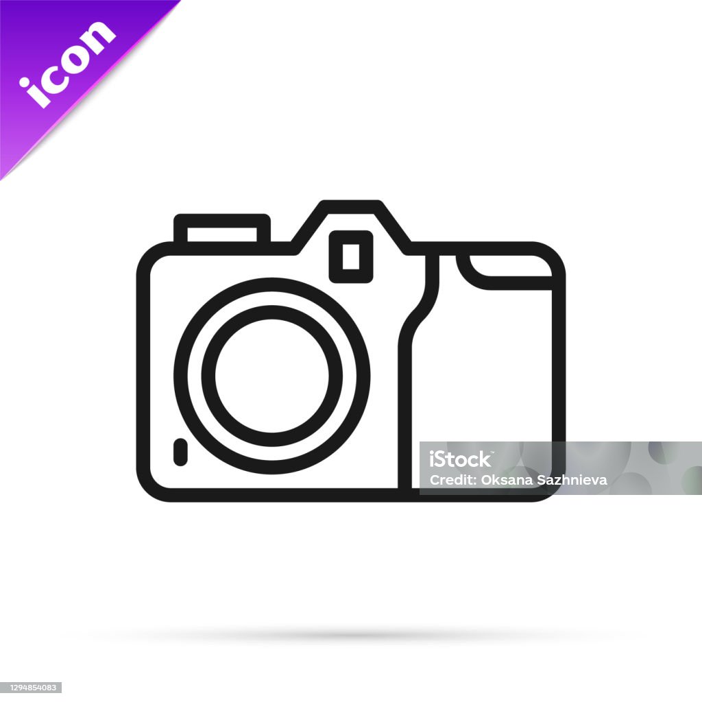 Czarna Linia Ikona Aparatu Fotograficznego Izolowana Na Białym Tle ... Czarna Linia Ikona Aparatu Fotograficznego Izolowana Na Białym Tle ...
