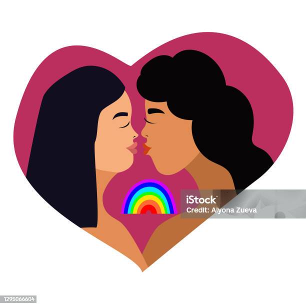 Ilustración De Ilustración Vectorial Pareja Lesbiana Personaje De