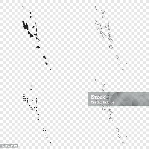 Vanuatu Cartes Pour La Conception Noir Contour Mosaïque Et Blanc