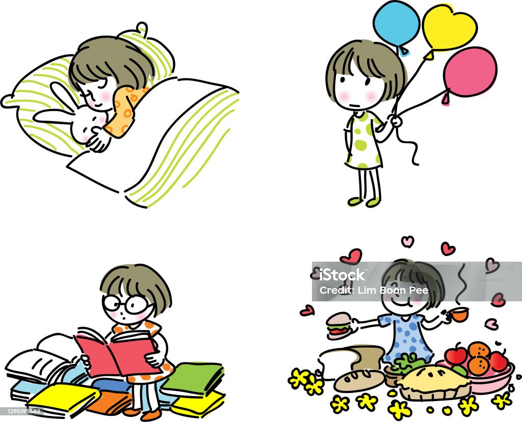 Vector Cartoon Girl Emoji Set Stock Illustration Download Image Now Avatar Cambodia