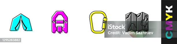 Placez La Tente Touristique Le Bateau De Rafting Le Carabiner Et