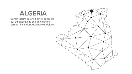 Carte Du Réseau De Communication De Lalgérie Image Vectorielle Dune