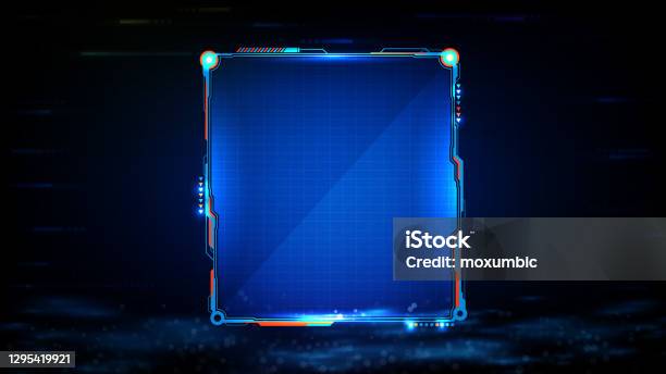 Latar Belakang Futuristik Abstrak Teknologi Bercahaya Biru Sci Fi Frame
