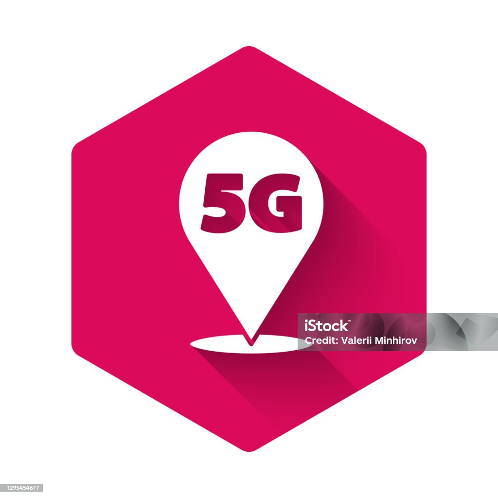 White Location 5g New Wireless Internet Wifi Connection Icon Isolated